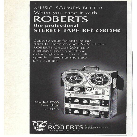Roberts Stereo Tape Recorder | Art | 967 Roberts Stereo Tape Recorder ...